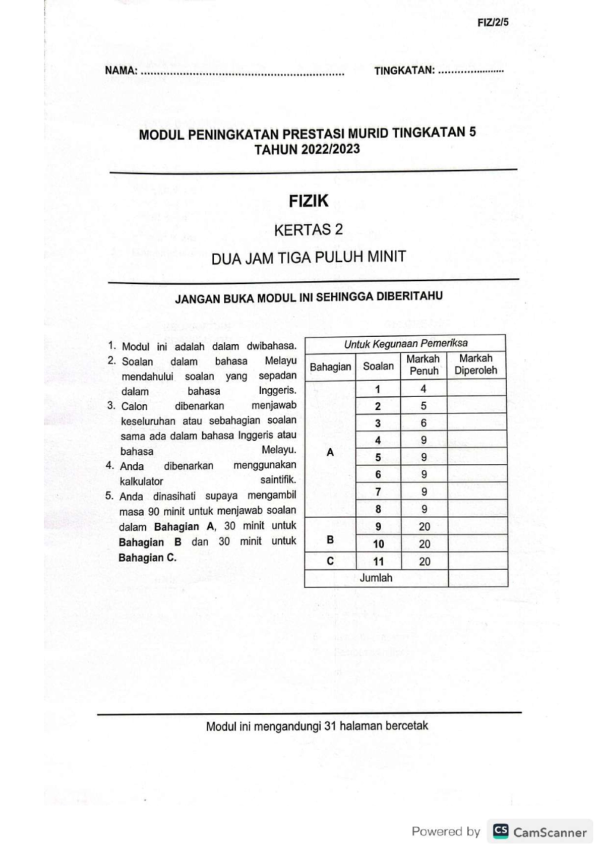 2022 Kedah Physics K2 - Practice for finals - Studocu