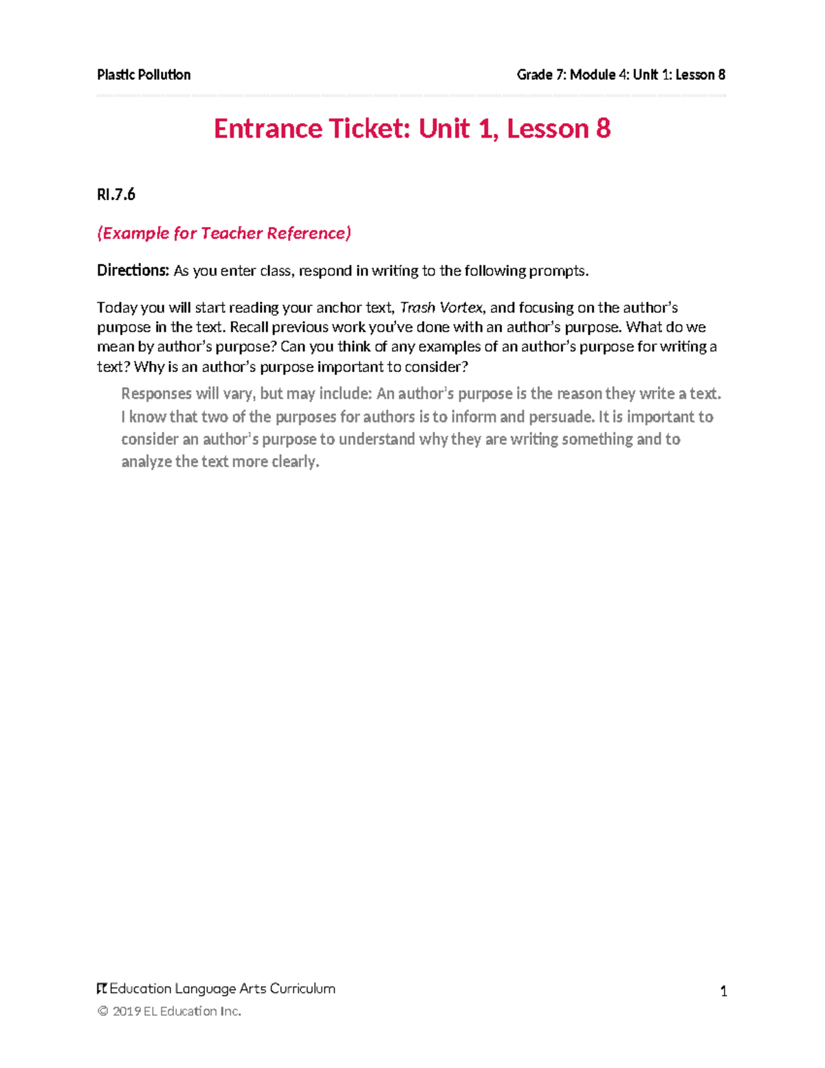 G7M4U1L8 Module Lessons-Supporting Materials-0520 - Entrance Ticket ...