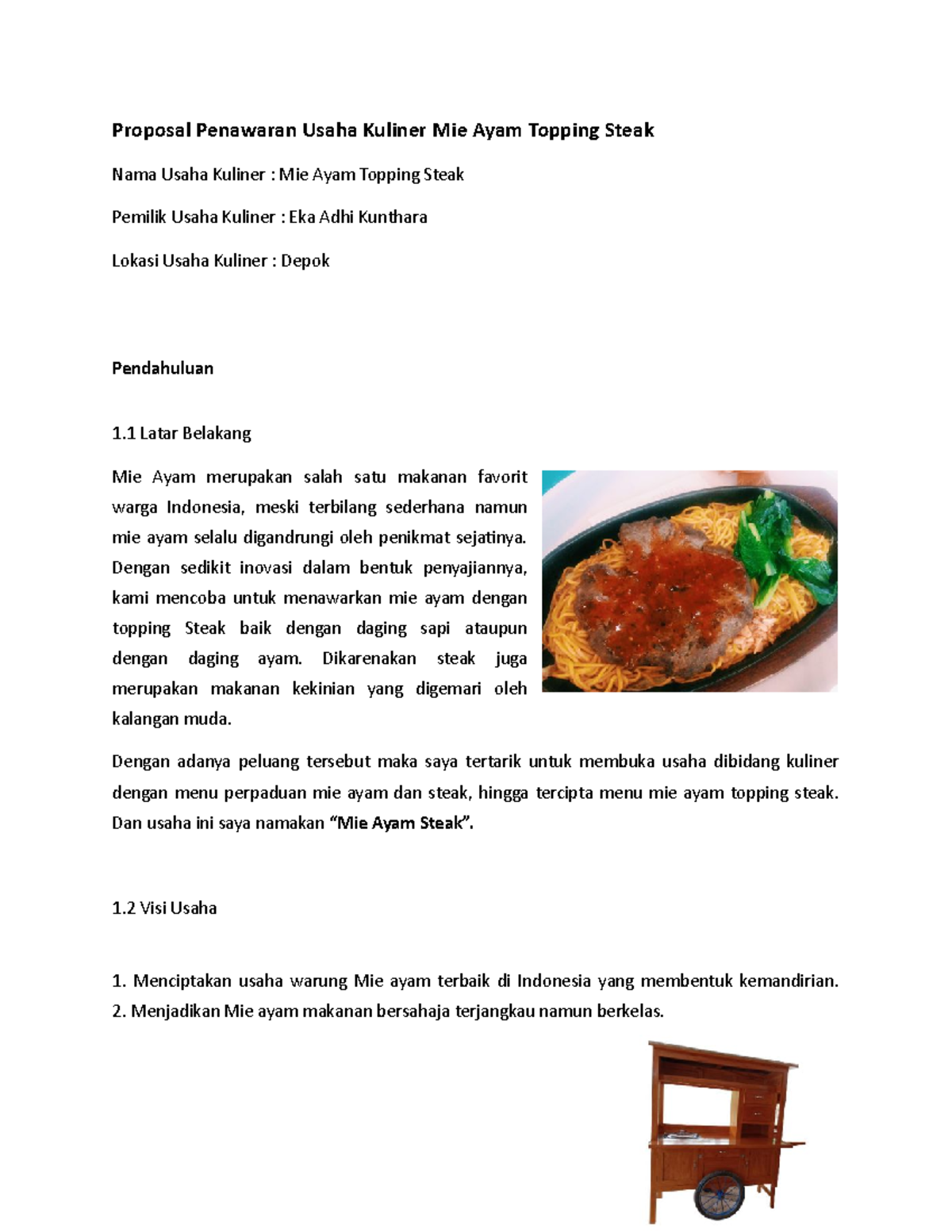 Proposal Penawaran Usaha Kuliner Mie Ayam Topping Steak - Dengan ...
