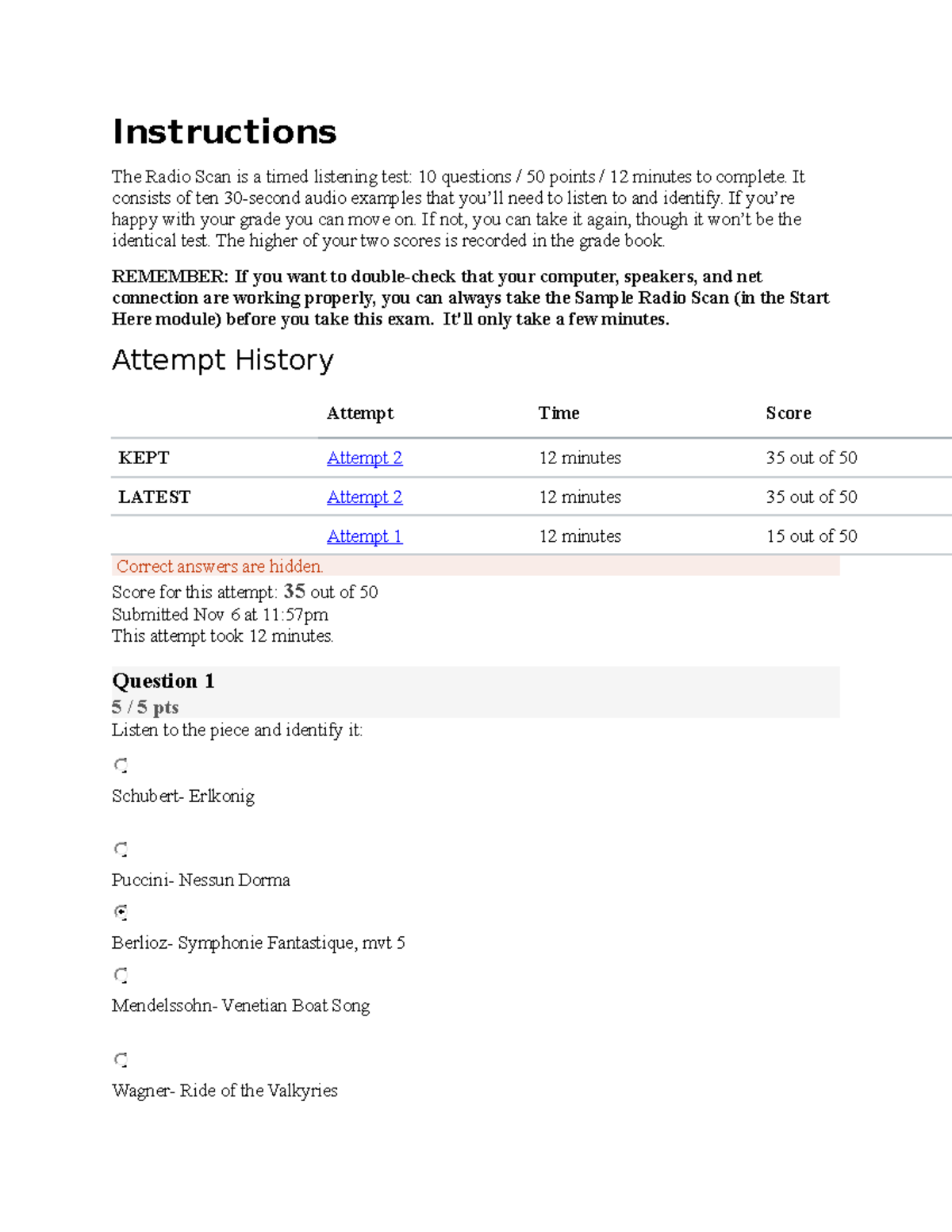 Unit 6 radio scan - Instructions The Radio Scan is a timed listening ...