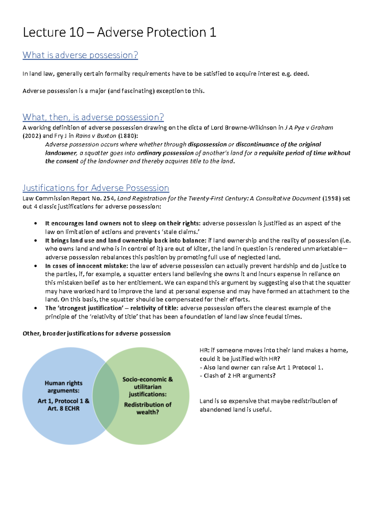 These are Adverse Protection 1 L10 notes - Lecture 10 3 Adverse ...