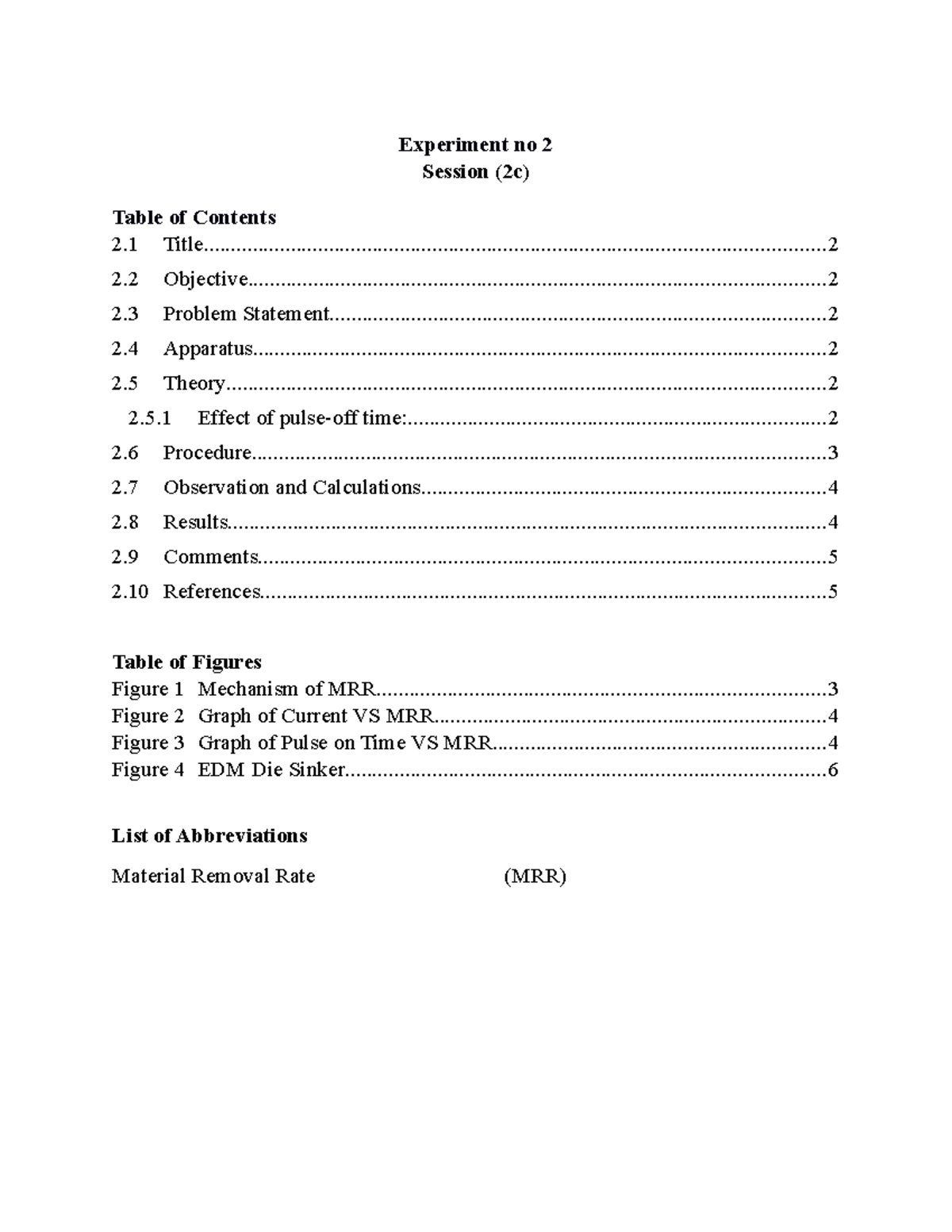 Experiment no 2c - Session (2c) List of Abbreviations - **Experiment no ...