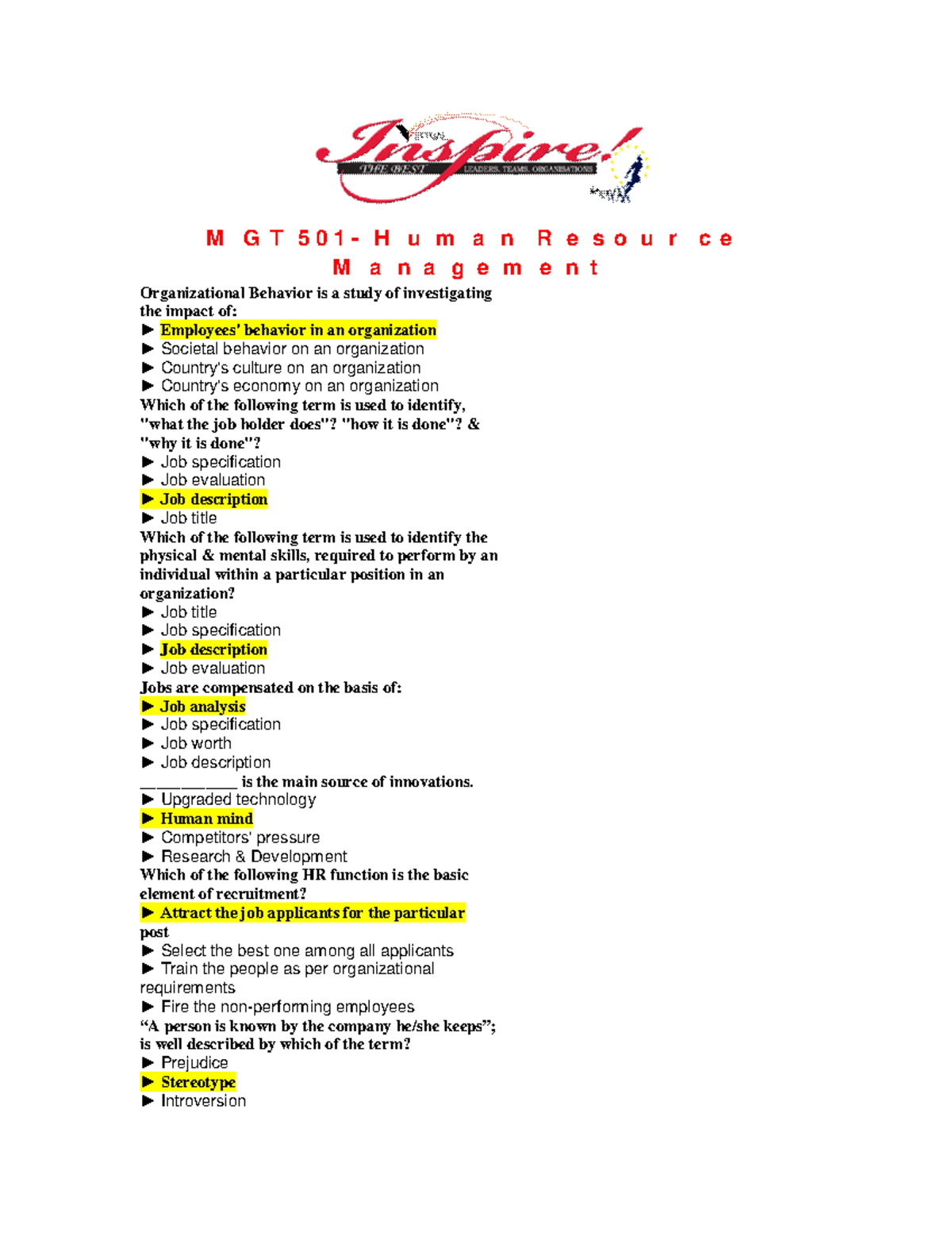 MGT501-Final Term-500 Solved Quizes-ALL Short Question Solved - M G T 5 ...