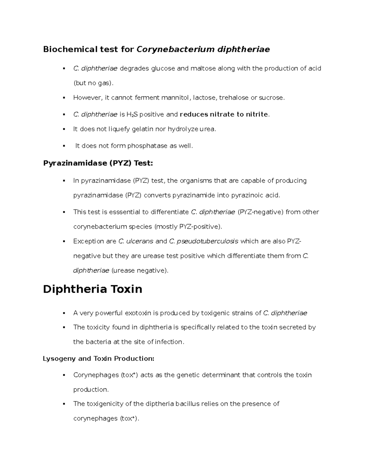 Biology Science 42 - Biochemical test for Corynebacterium diphtheriae C ...
