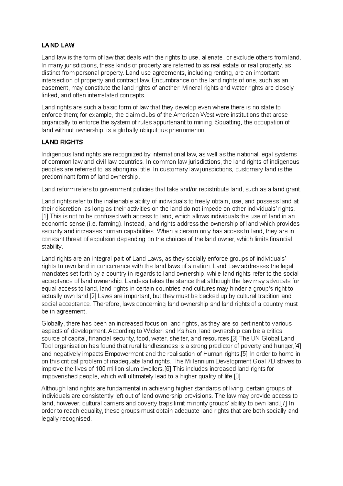 LAND LAW - Land law and land rights - LAND LAW Land law is the form of ...