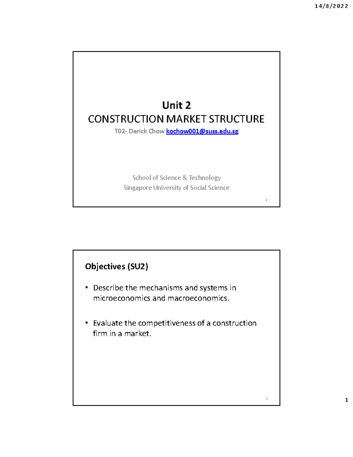 Slides SU2 amended slide 24 - Unit 2 CONSTRUCTION MARKET STRUCTURE ...