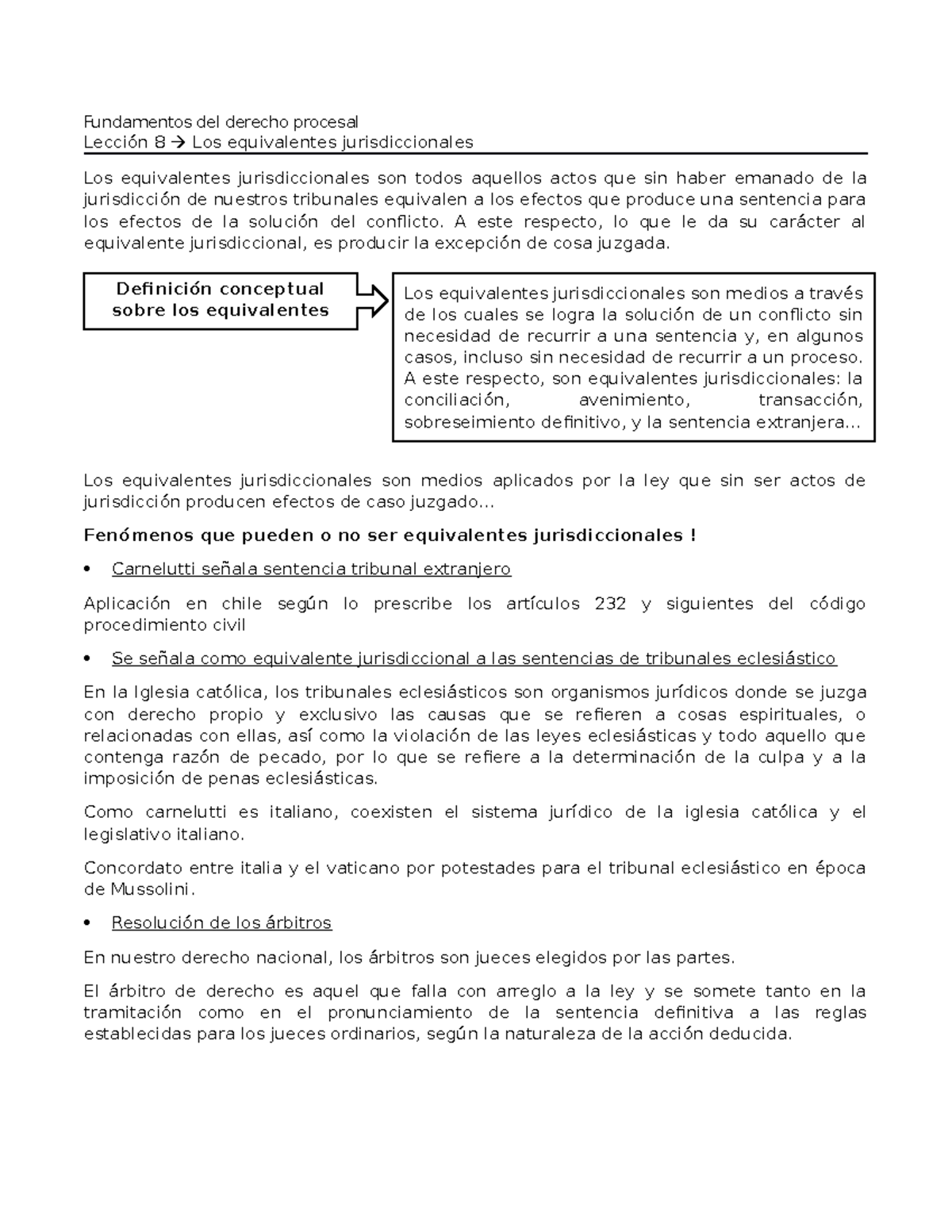 Leccion 8 - Equivalentes Jurisdiccionales - Fundamentos del derecho ...