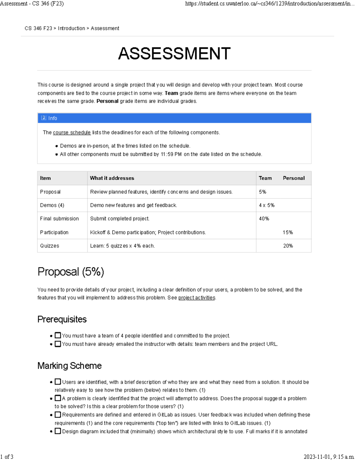346-project-details - Overview of the mandatory assignment - ASSESSMENT This course is designed ...