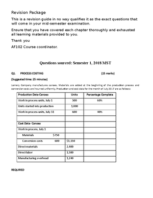 Tutorial Questions - Unit 8 - AF102 - USP - Studocu