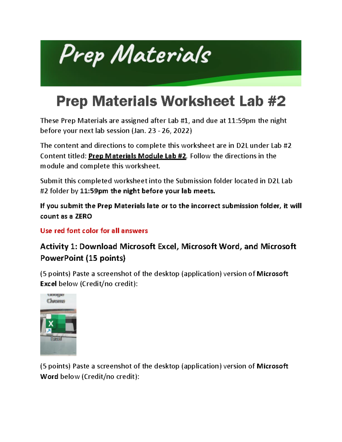 Prep Materials Worksheet Lab #02 - Prep Materials Worksheet Lab These ...