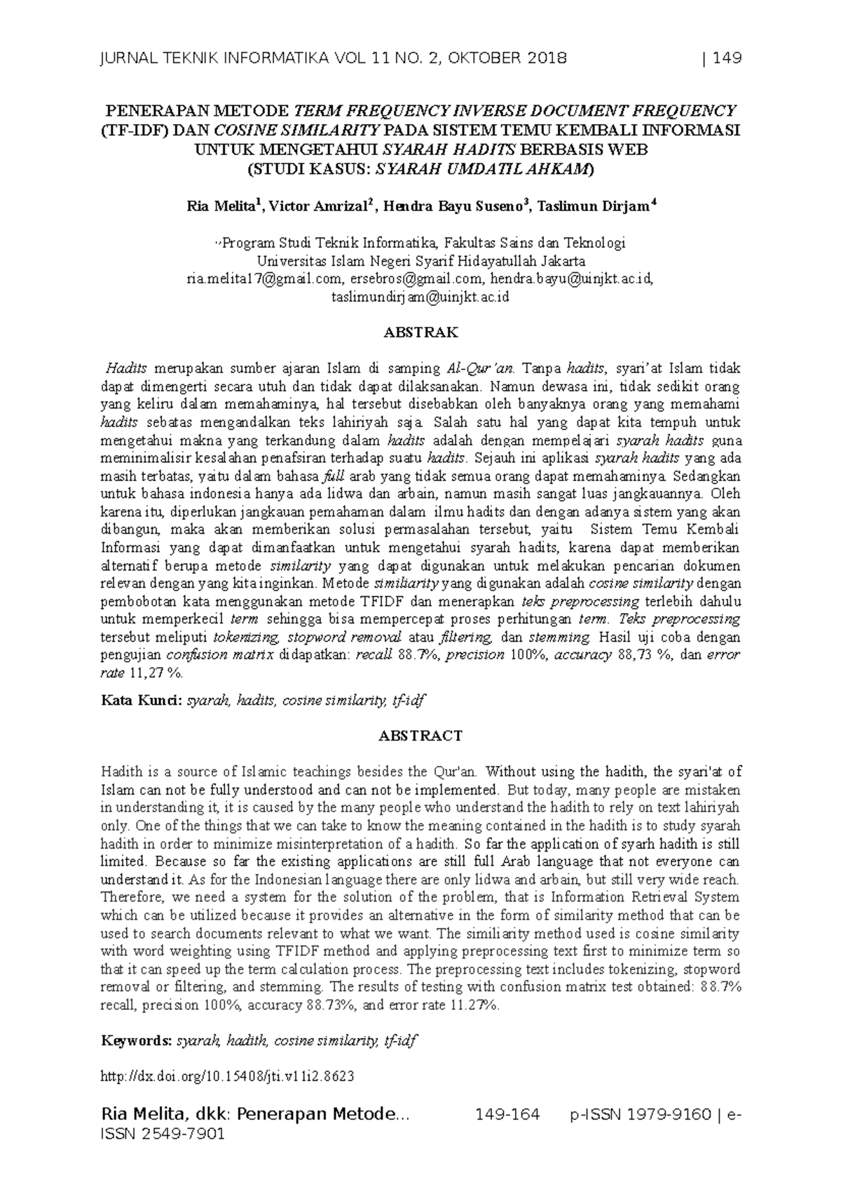 Penerapan Metode TERM Frequency Inverse Document Frequency (TF-IDF) DAN ...