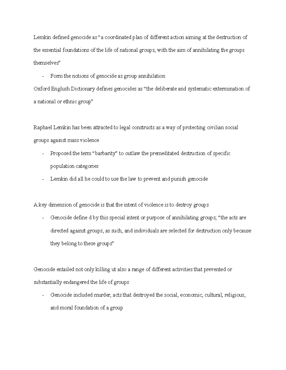 PLS 105: Introduction to Human Rights Learning Module 7 Notes Part 5 ...