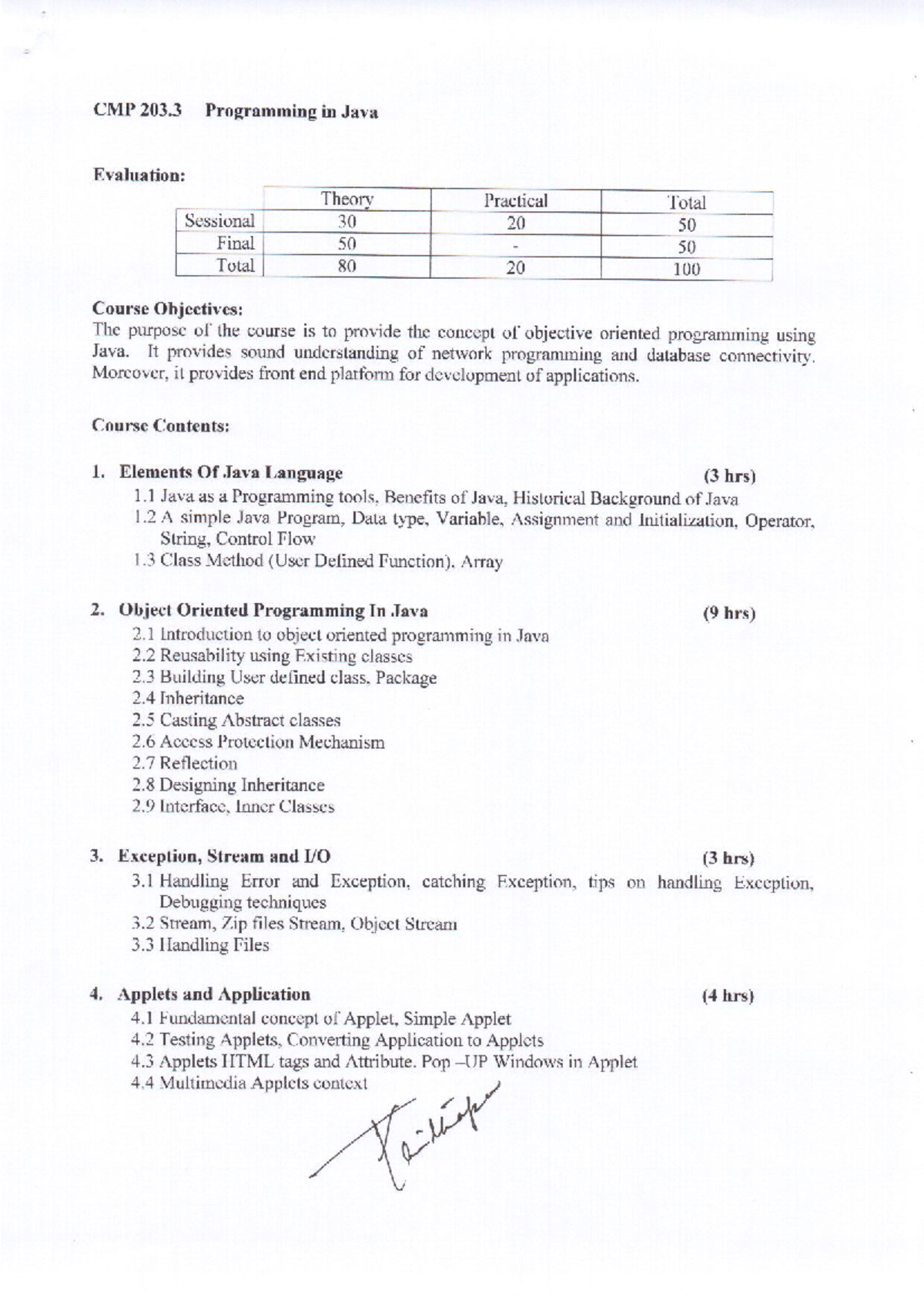 Programming in Java - nothing - CMP 203 Programming in Java Evaluation ... Programming in Java - nothing - CMP 203 Programming in Java Evaluation ...