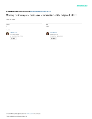Chapter 3. Memory notes pdf - Chapter# 03 “MEMORY” What Is Memory? How ...