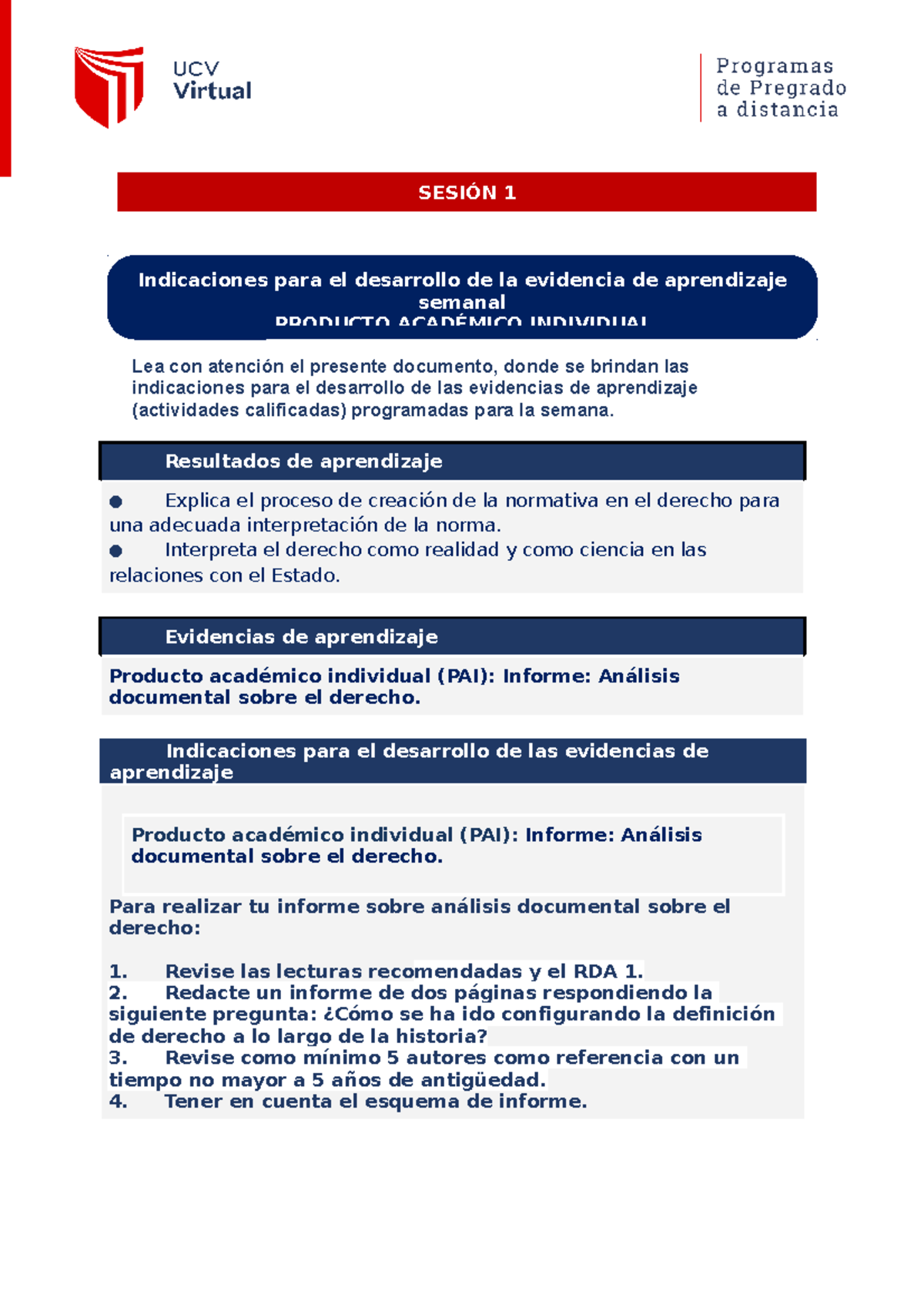 2. Indicaciones para el desarrollo de PAI S1 - Lea con atención el ...
