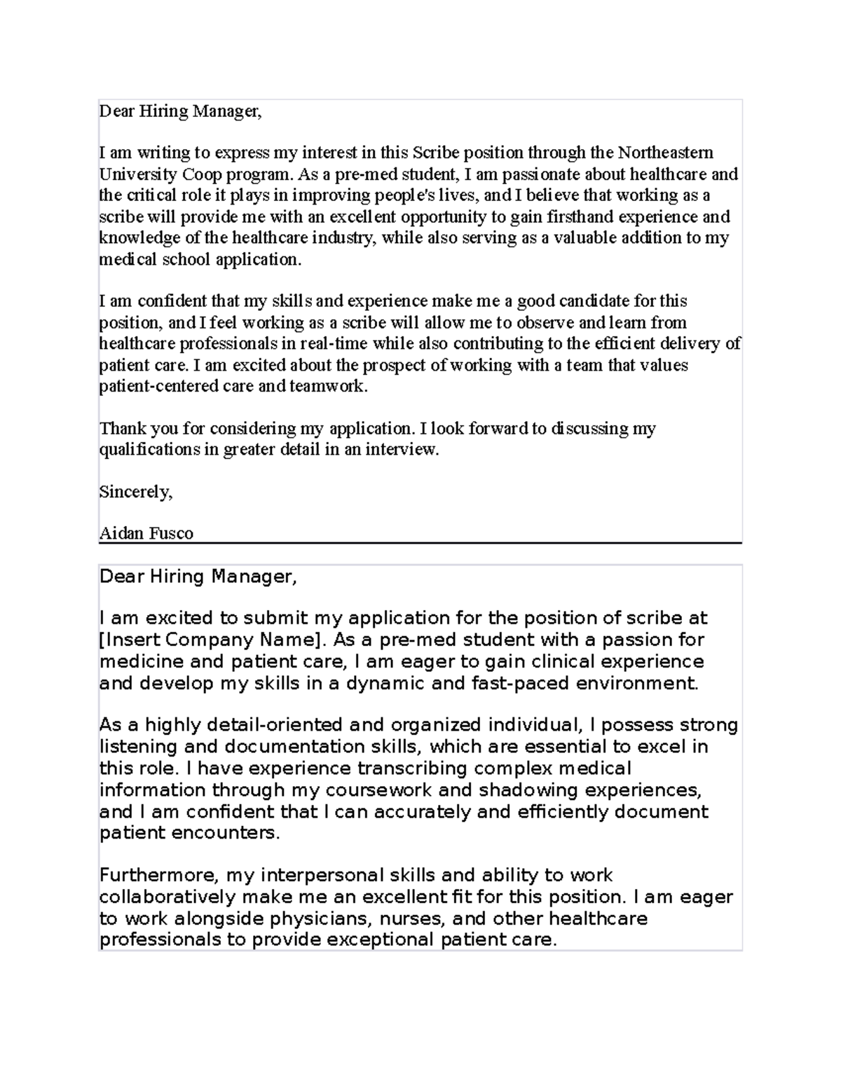 Dear Hiring Manager - uhhhh uhh uhhhhh - Dear Hiring Manager, I am ...