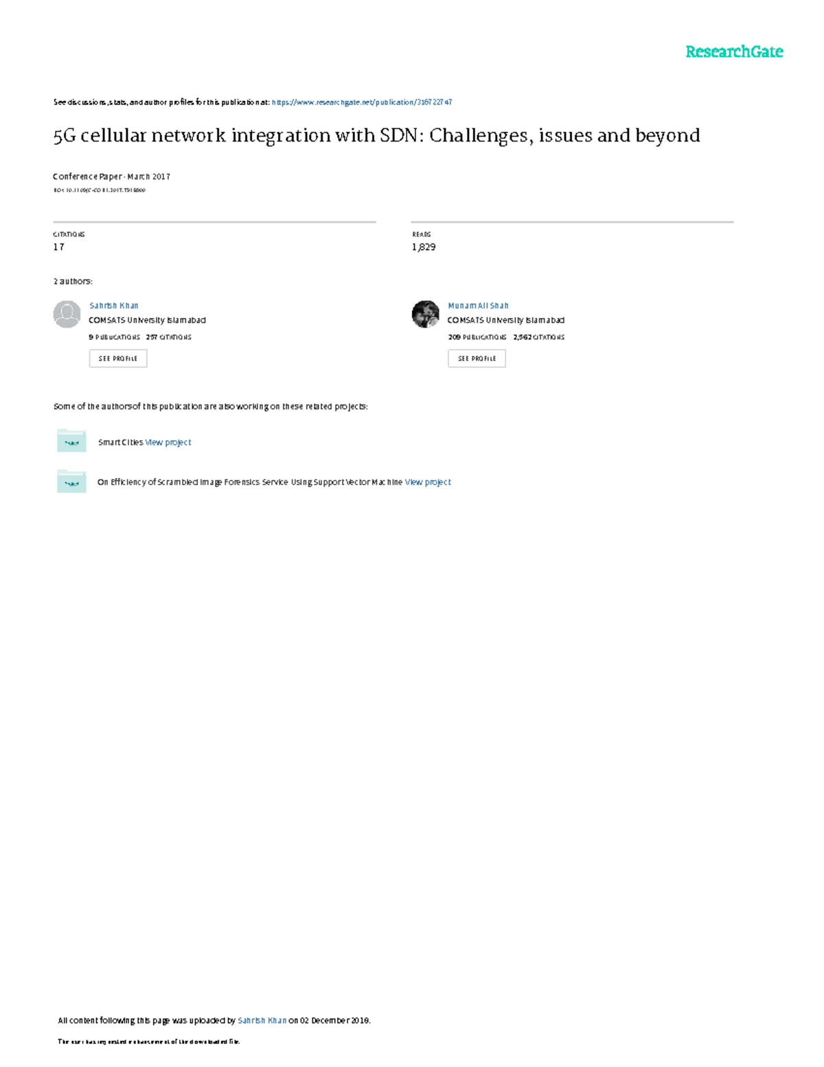 5GCellular Network Integrationwith SDNchallengesissuesandbeyond - See ...