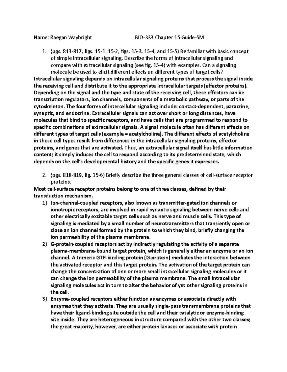 BIO-333 CH15 Guide-SM - Hope this helps - Name: Raegan Waybright BIO ...