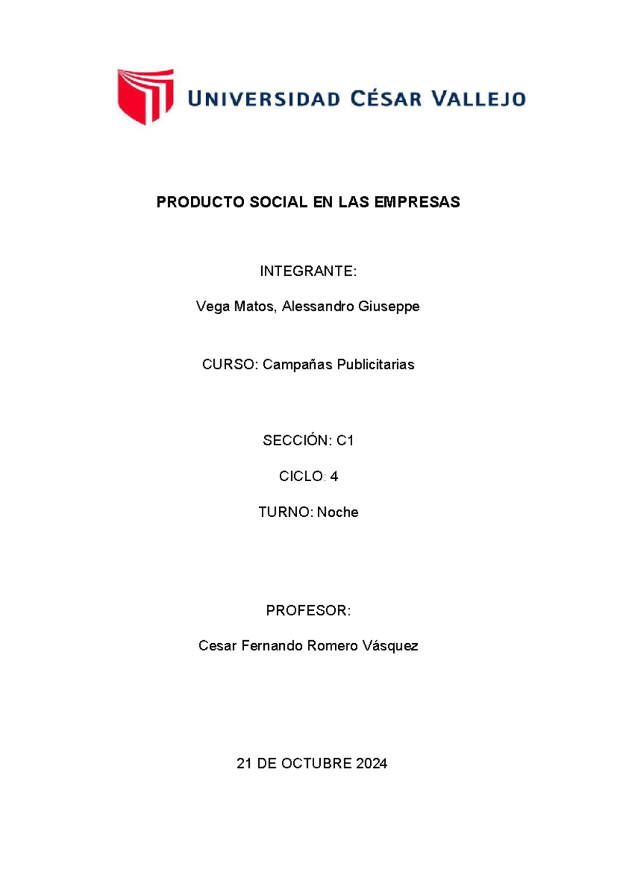 Informe Biblioteca Alessandro VEGA Matos - PRODUCTO SOCIAL EN LAS ...