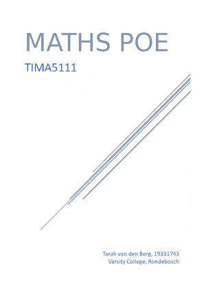 POE 2021 TIMA5111 - THE POE OF MATHS - MODULE NAME: MODULE CODE ...