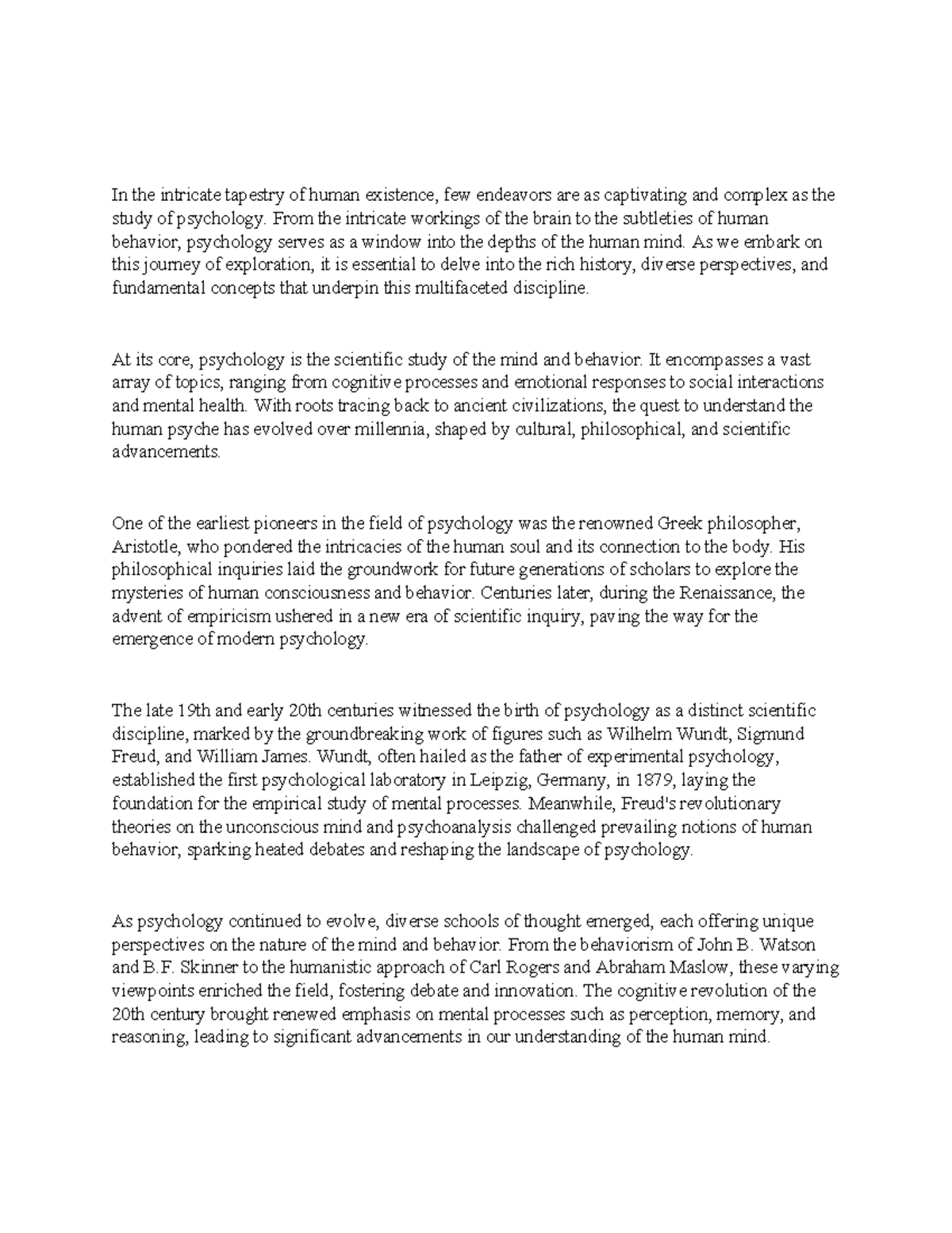 Exploring the Depths of Psychology Unraveling the Human Mind - In the ...