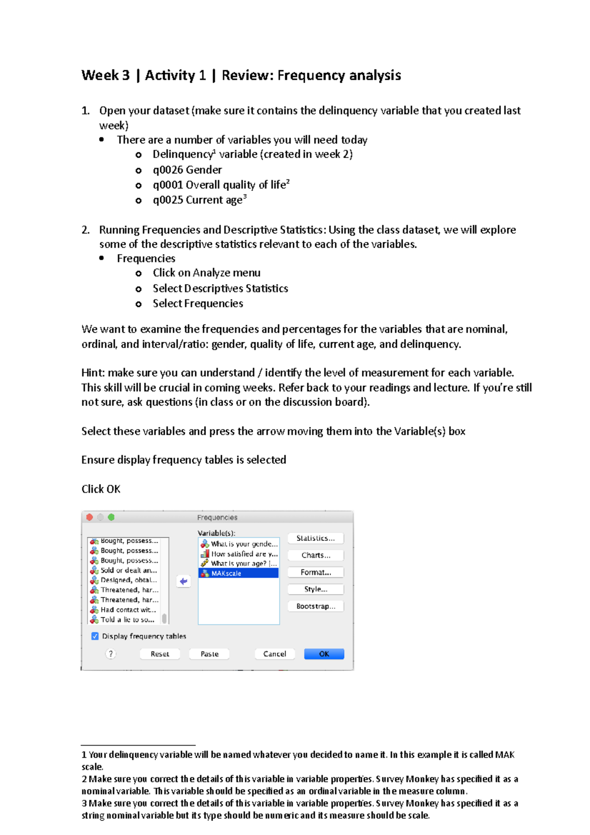 Week 3 Activity 1 2021 - Week 3 | Activity 1 | Review: Frequency ...