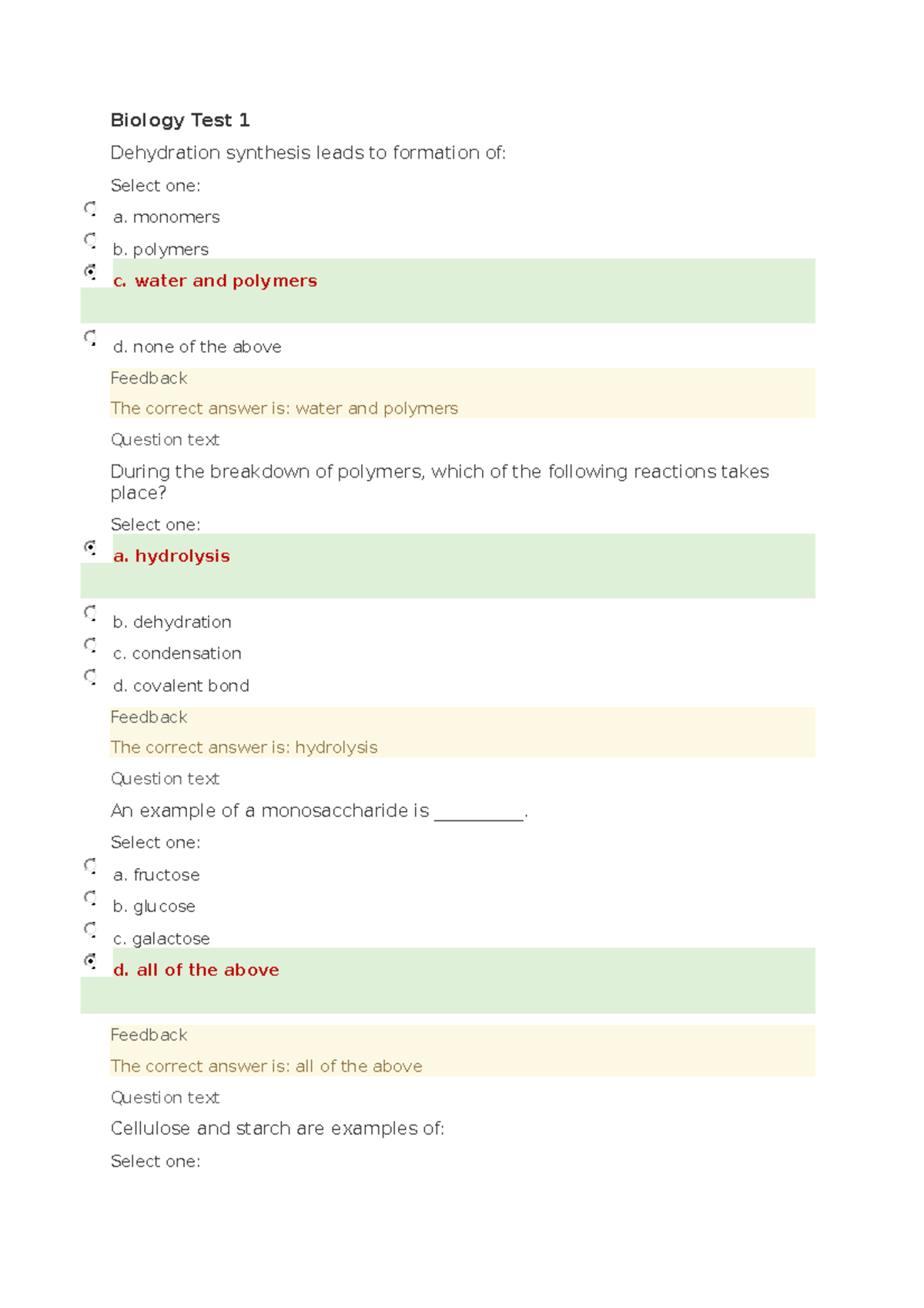 Biology Test 1 - BIOL 1121 - UoPeople - Studocu