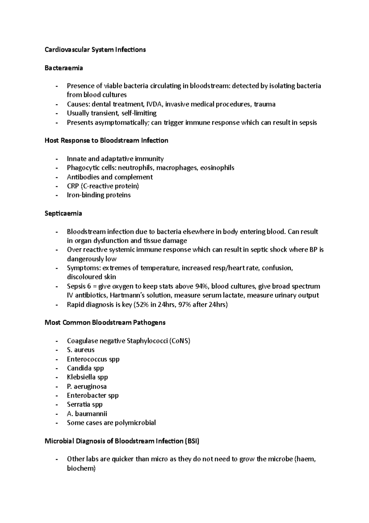 Cardiovascular System Infections - Cardiovascular System Infections ...