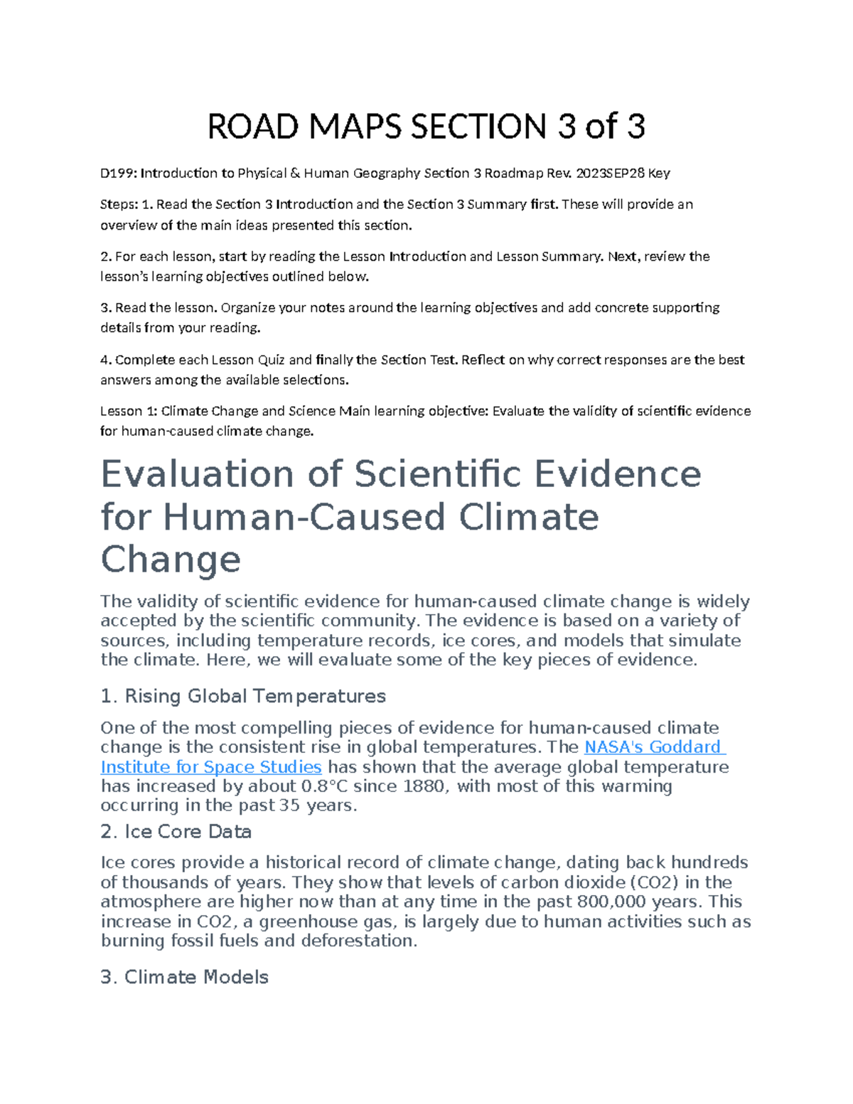 ROAD MAPS Section 3 of 3 - ROAD MAPS SECTION 3 of 3 D199: Introduction ...