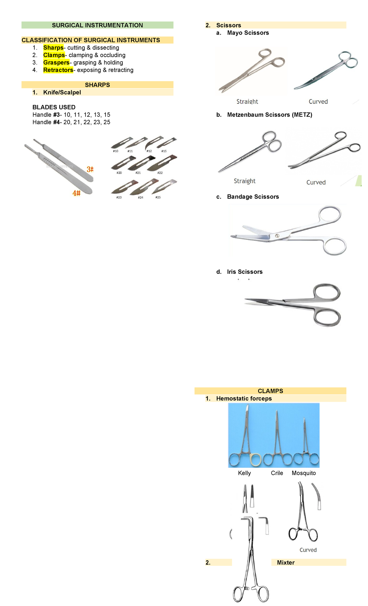 Surgical Instrumentation - SURGICAL INSTRUMENTATION CLASSIFICATION OF ...