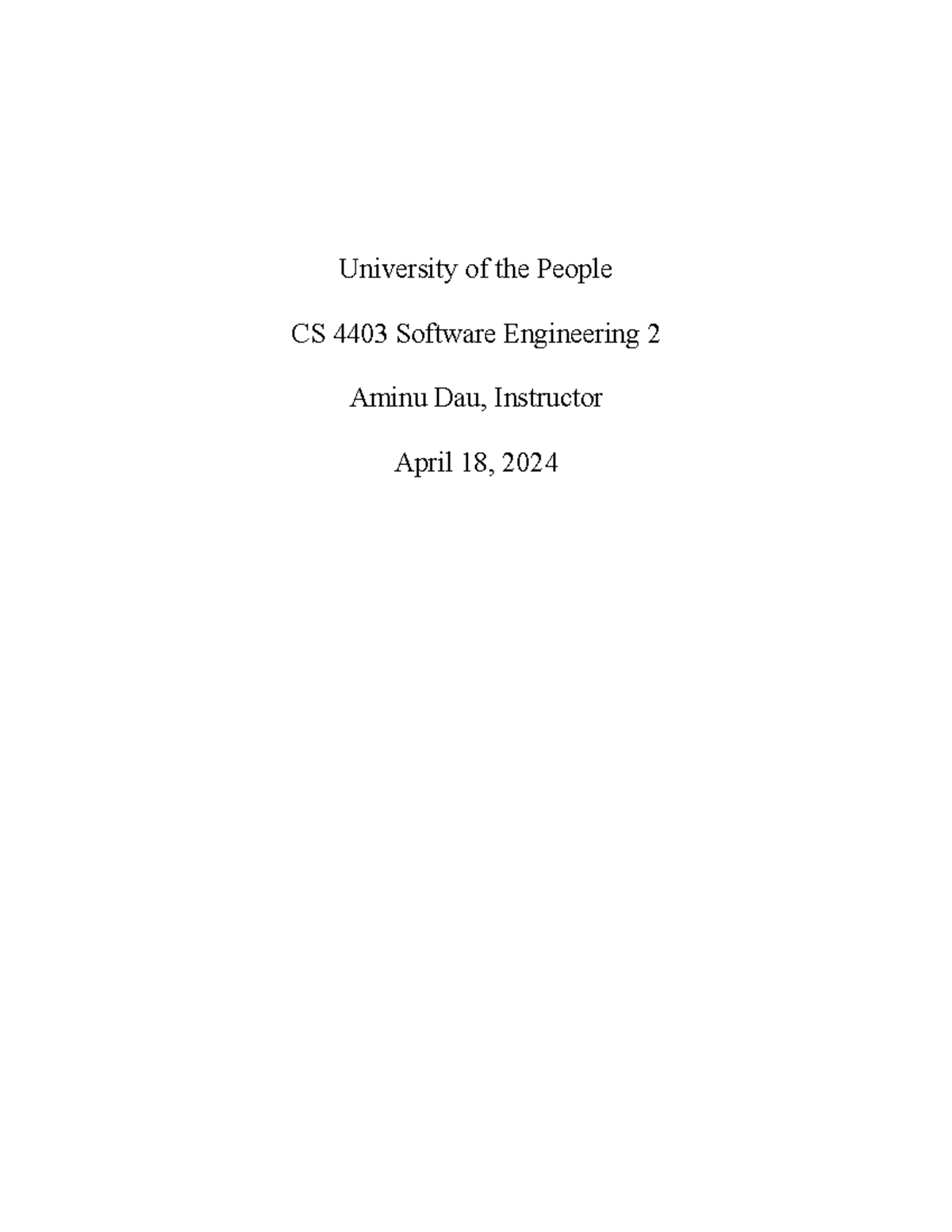 S - Learning Journal 1 - University of the People CS 4403 Software ...