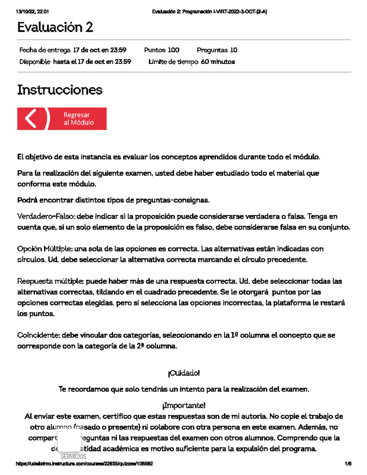 Examen modulo 2 - hola - Programacion aplicada - Studocu