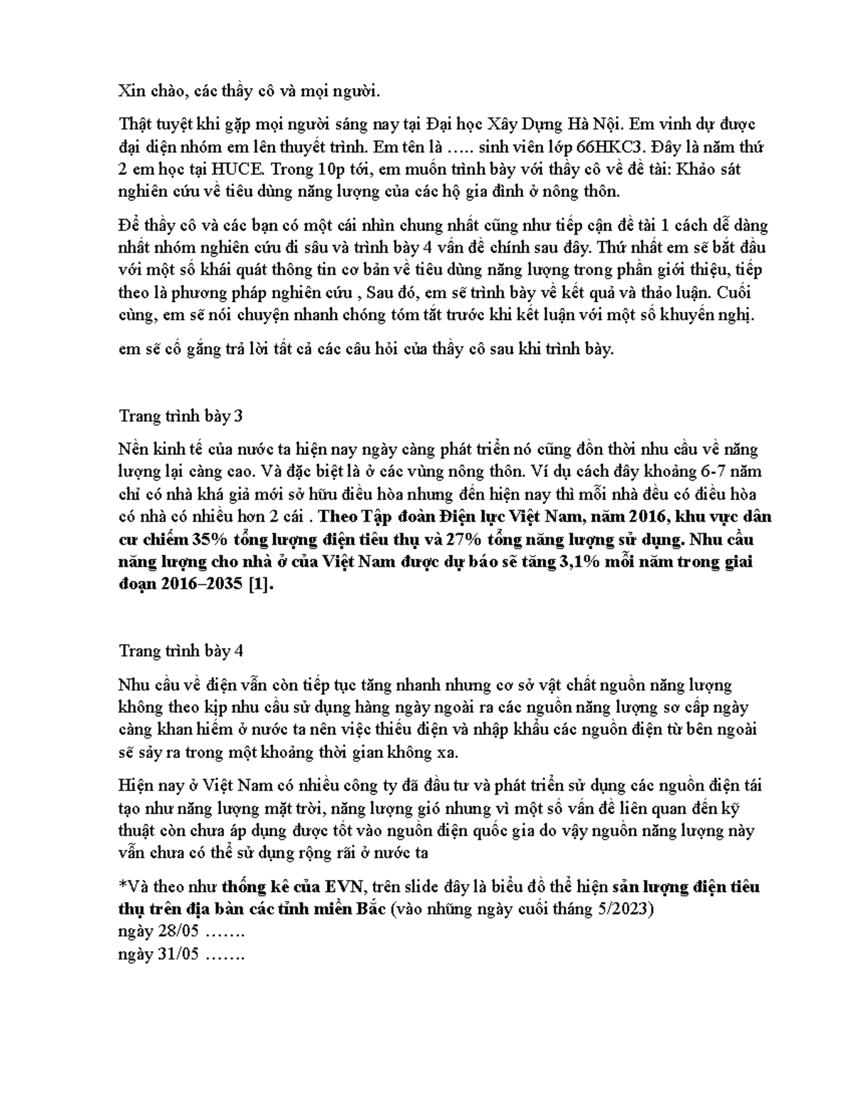 Note-nckh - hướng dẫn đồ án lạnh - Xin chào, các thầy cô và mọi người. Thật tuyệt khi gặp mọi ...