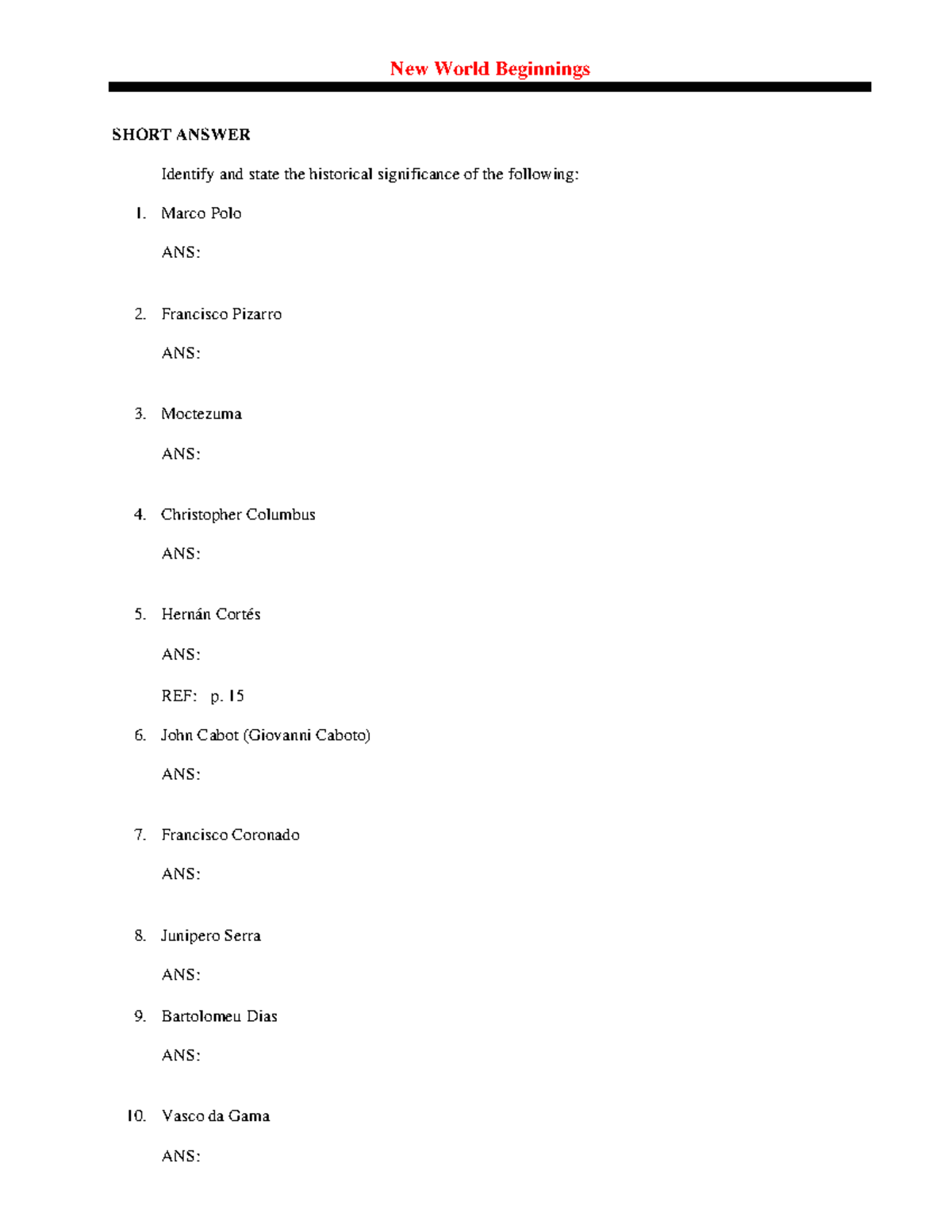 The Brief American Pageant New World Beginnings - New World Beginnings ...
