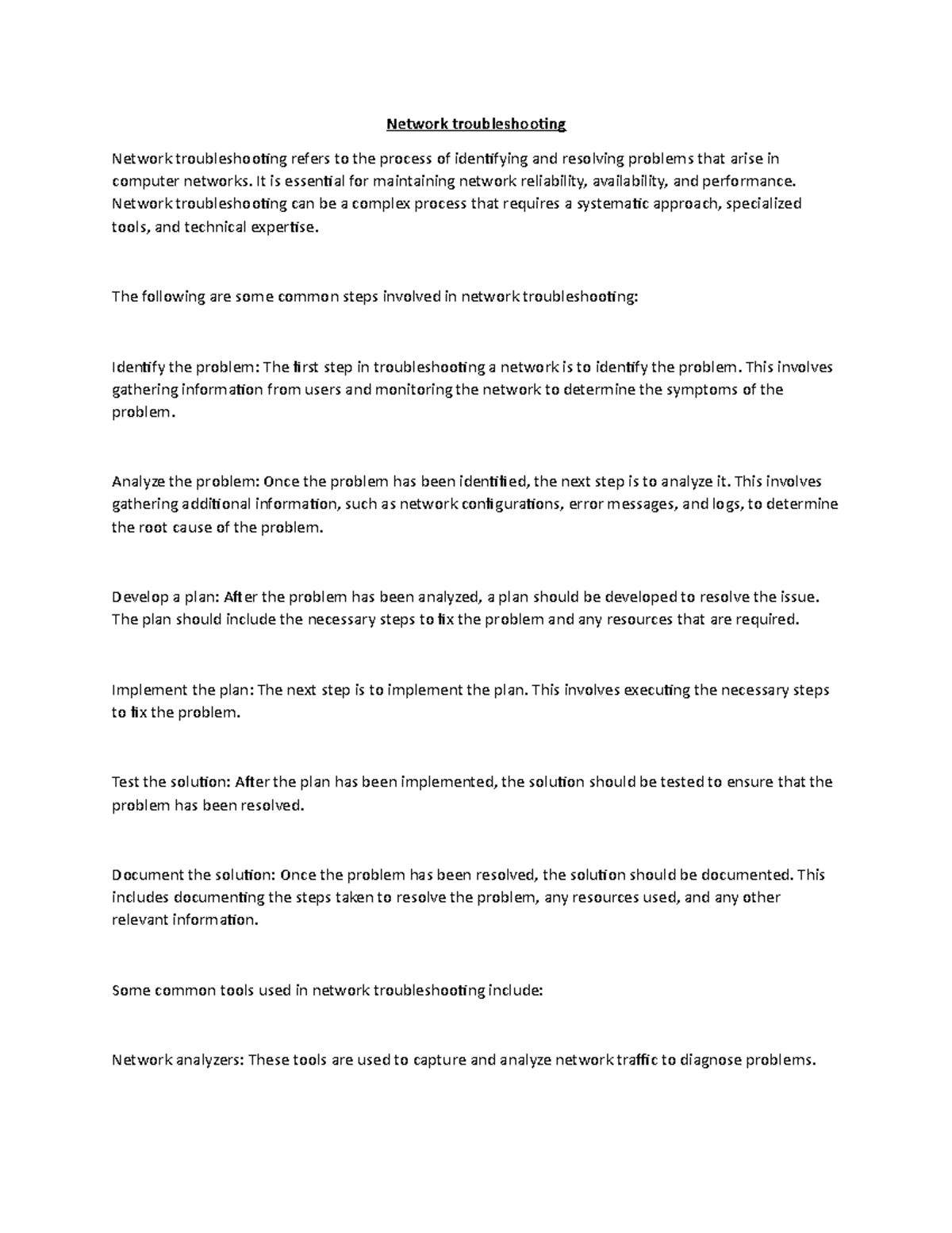 Network troubleshooting - It is essential for maintaining network ...