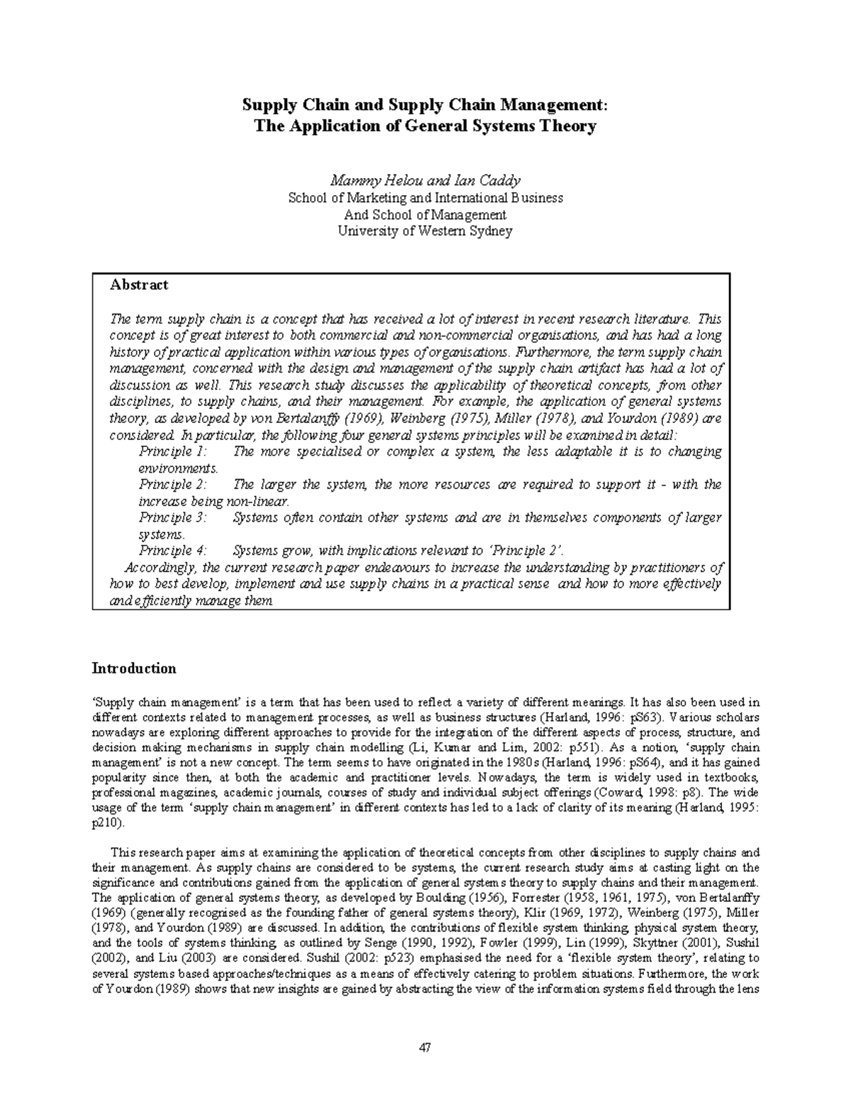 Systems theory 5 - Supply Chain and Supply Chain Management : The ...