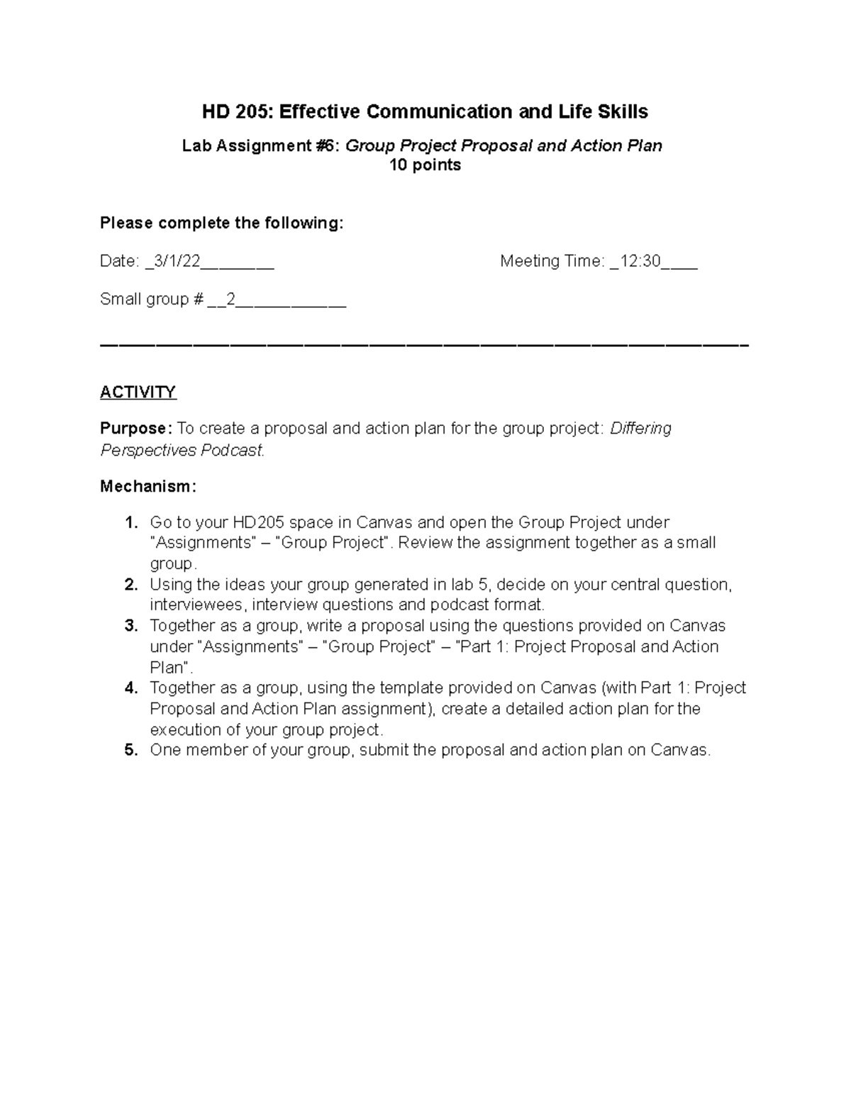 Lab6 - Group Project Proposal and Action Plan - S22 - HD 205: Effective ...