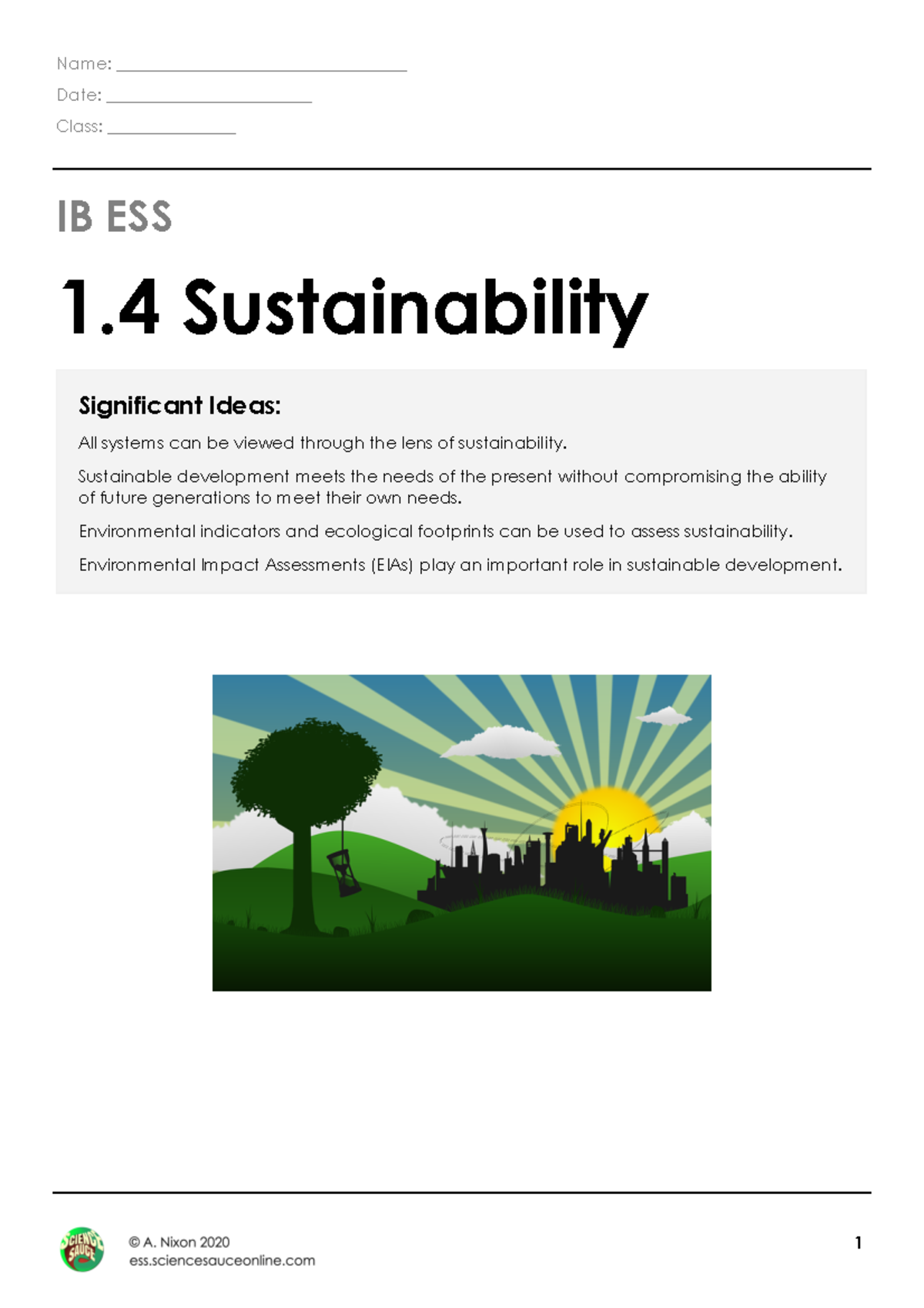 ess assessment 2022 - Name: __________________________________ Date