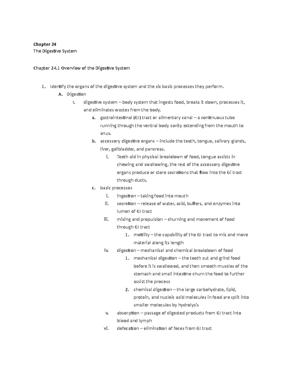 The Digestive System - PRACTICE MATERIAL - Chapter 24 The Digestive ...