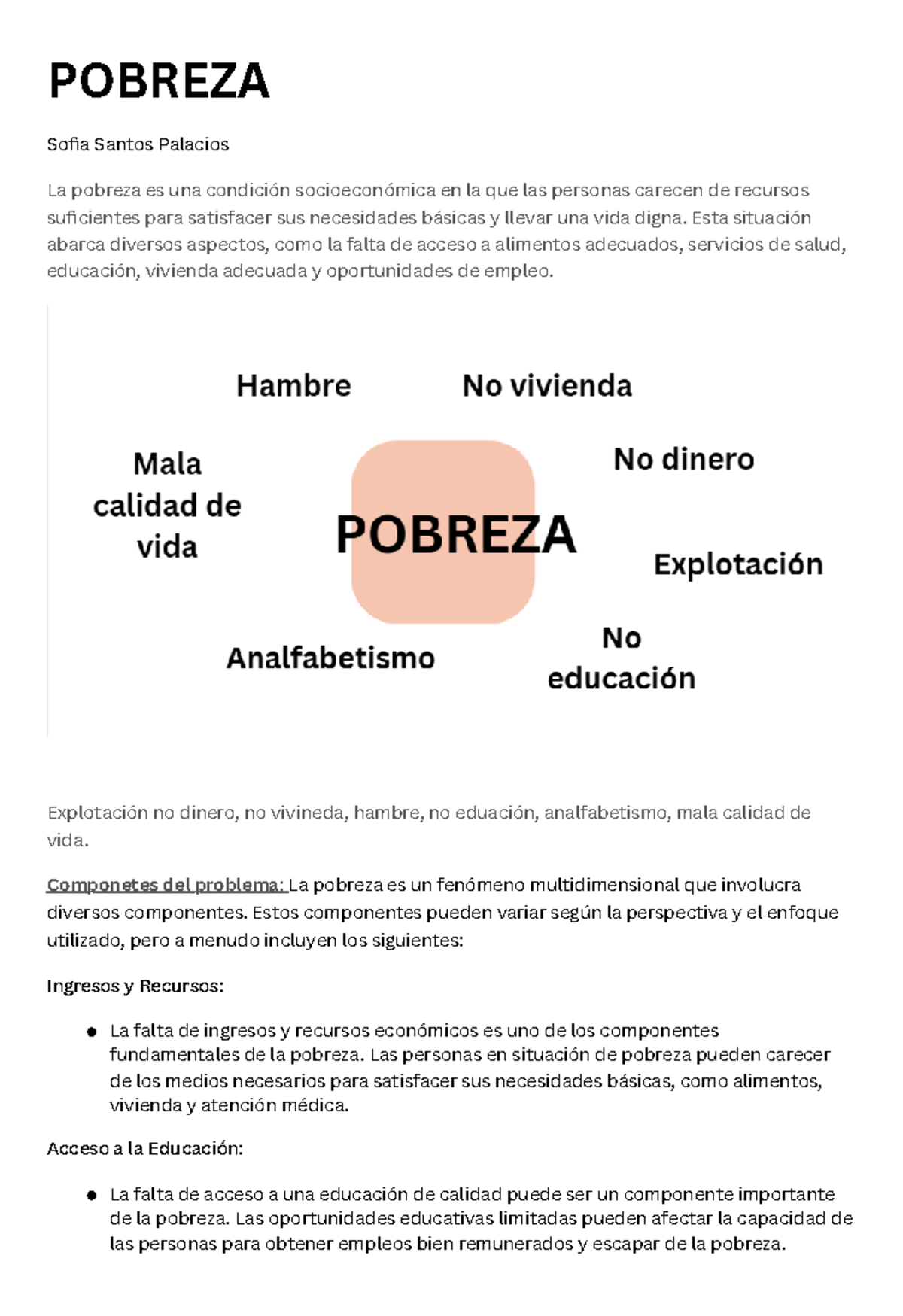 Pobreza - Actividad 5 Problemas mundiales - POBREZA Sofia Santos ...