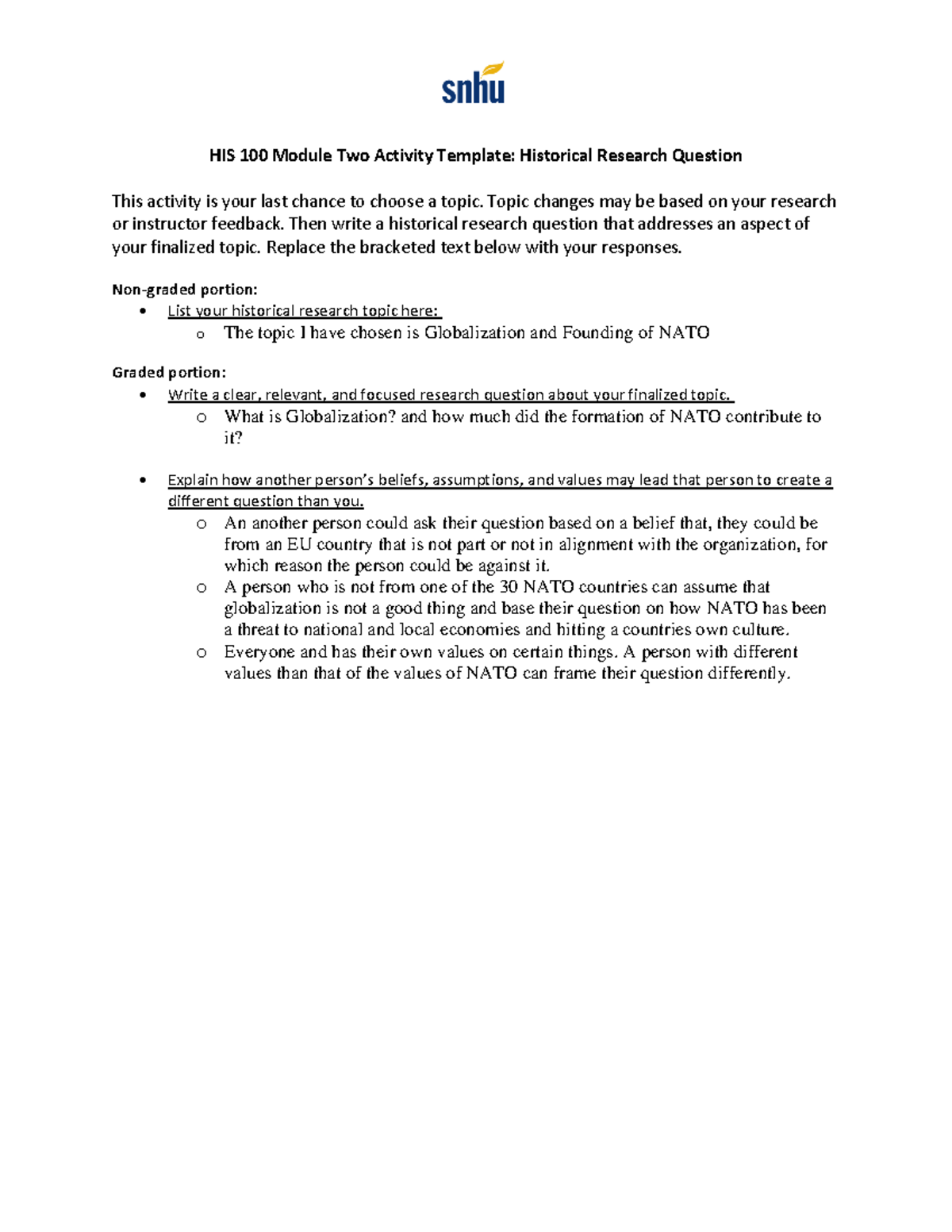 HIS 100 Module Two,Assingment - 2 - HIS 100 Module Two Activity ...