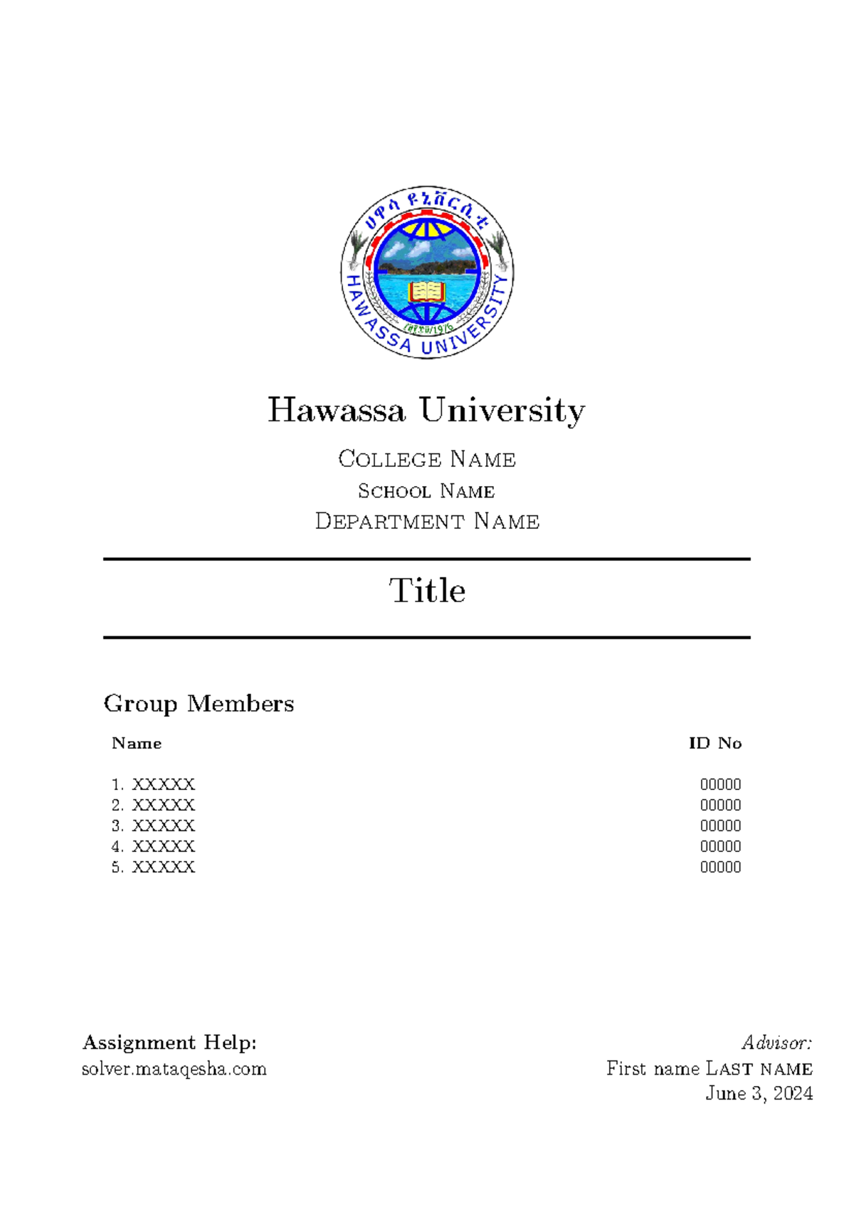 HWU cover template - Object Oriented Software Engineering - Hawassa ...