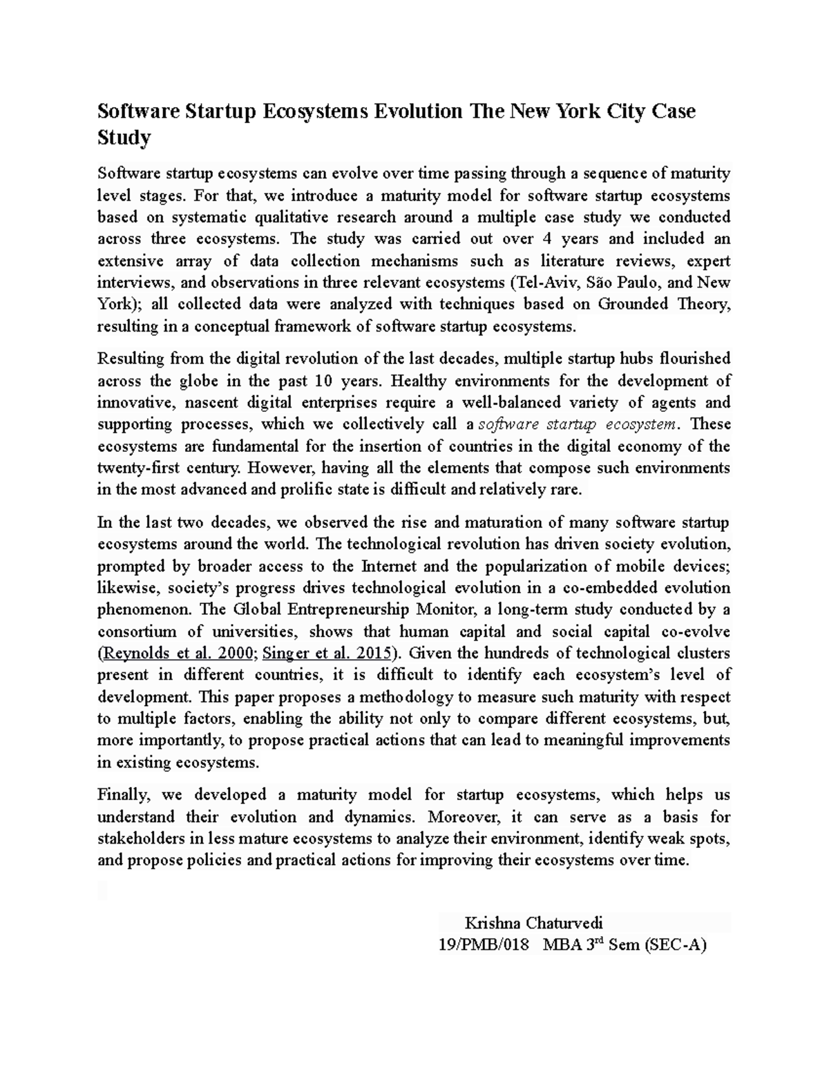 software startup ecosystem study case study - Software Startup ...