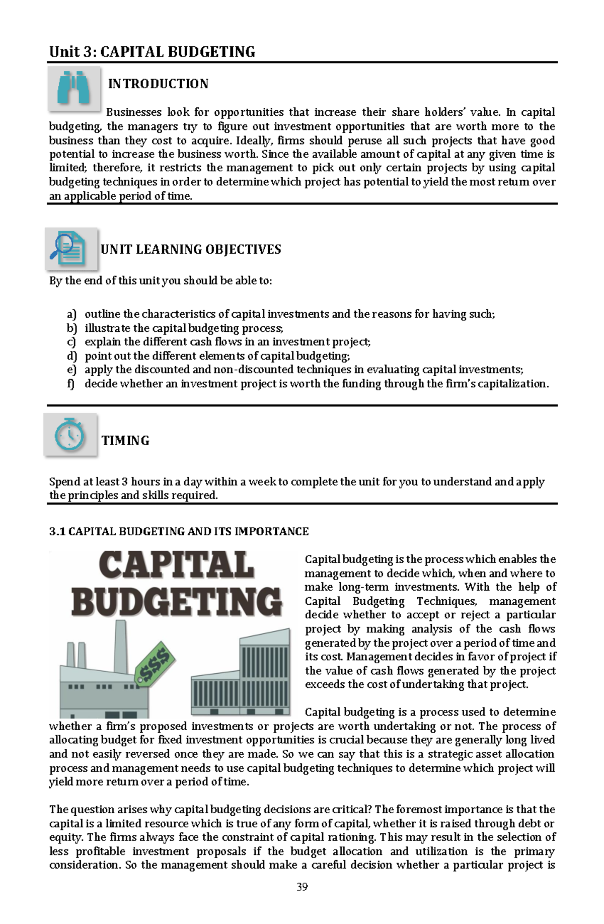 #UNIT 3 - Capital Budgeting - Unit 3: CAPITAL BUDGETING INTRODUCTION ...