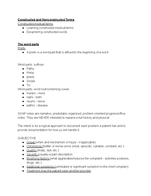 SOAP Note Guide - Diagnoses: · Integumentary System: Burn ...