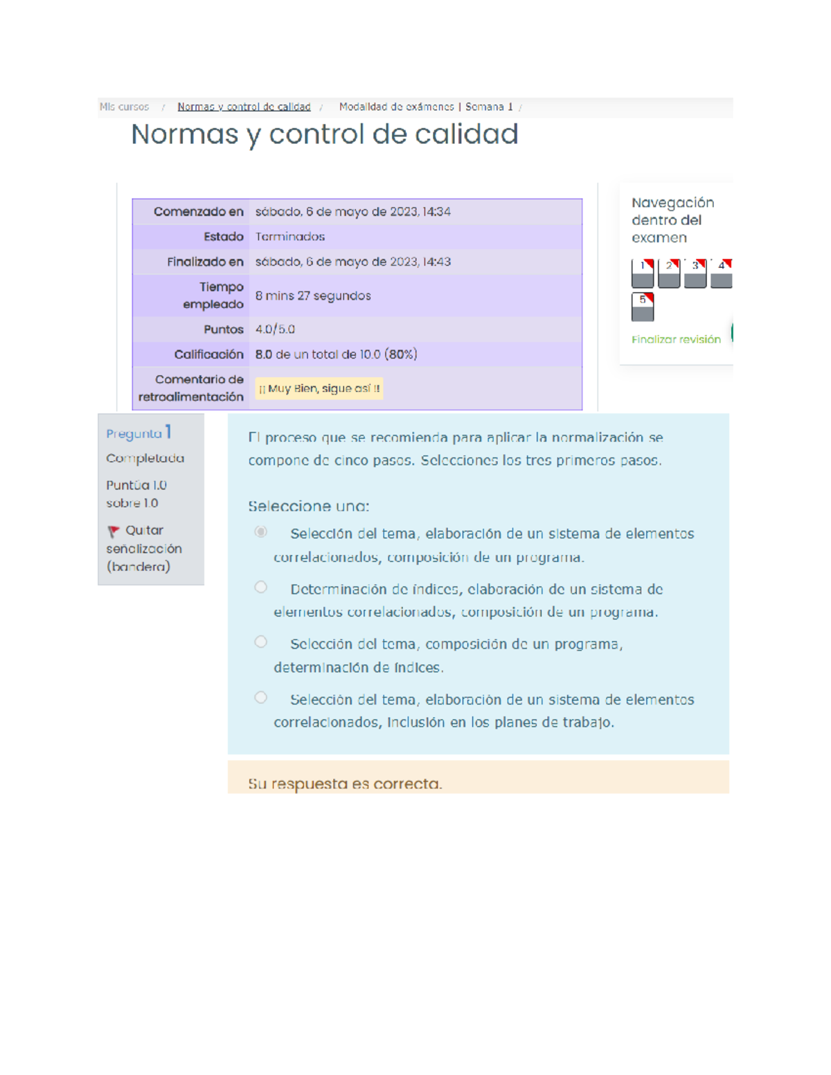 Normas y Control de Calidad Sem 1 - Studocu