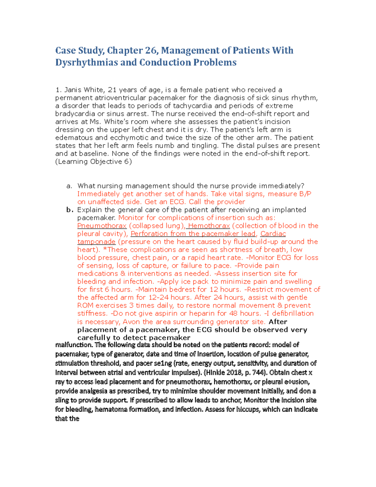 Chapter 26 - Case Study - Case Study, Chapter 26, Management of ...