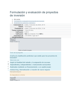 Autocalificable N° 03 Form. y eval. de proy. de inver - Formulación y evaluación de proyectos de ...