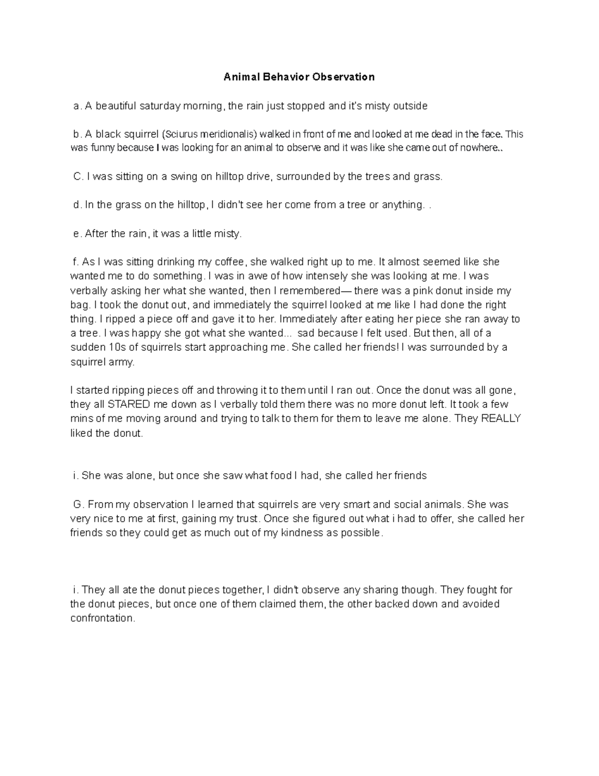 Animal Behavior Observation - A beautiful saturday morning, the rain ...