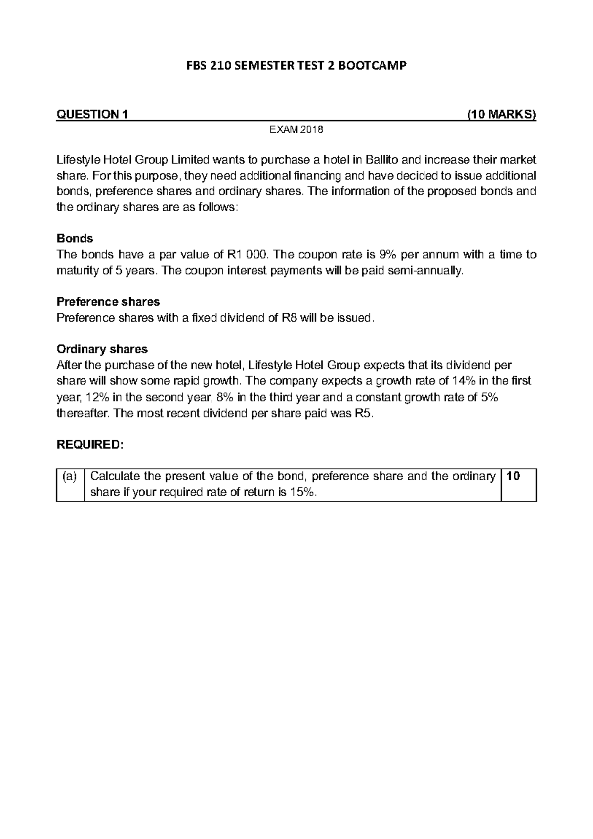 FBS 210 Semester TEST 2 Bootcamp - FBS 210 SEMESTER TEST 2 BOOTCAMP ...